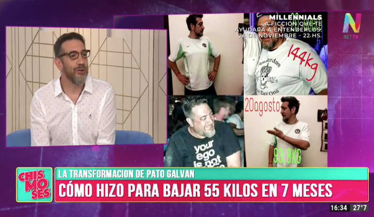 Pato Galván y cómo cambió su vida tras perder 55 kilos en 7 meses