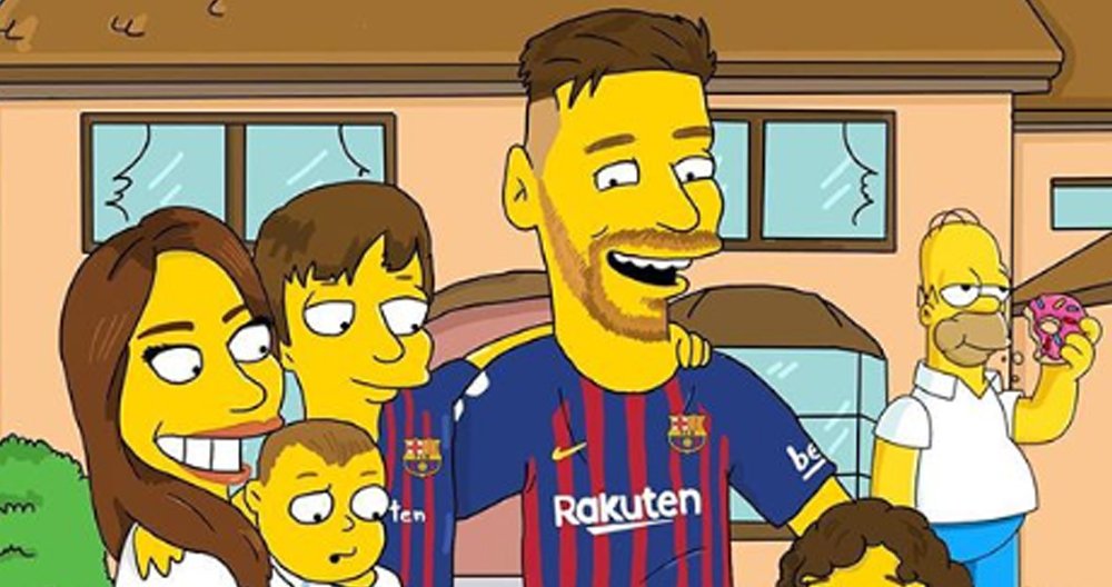 Lionel Messi como Homero Simpson, según pasan los años