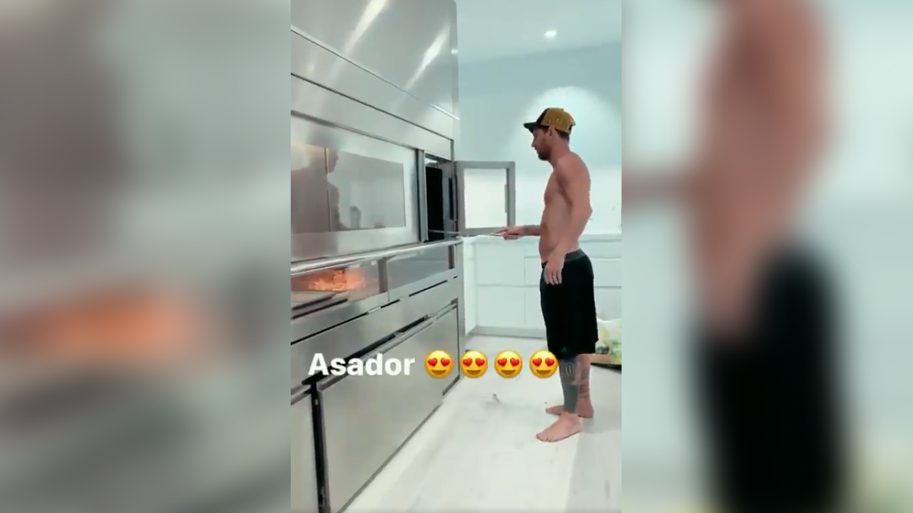 Messi usó una lujosa parrilla para hacer asado y lo compararon con Maradona