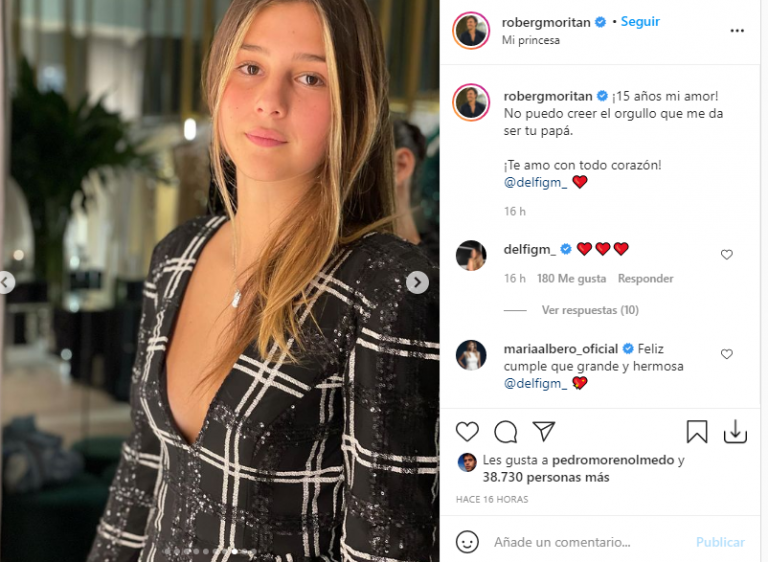 El tierno posteo de Roberto García Moritán a su hija que cumplió 15