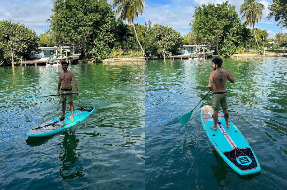 Camilo hizo remo y sorprendió con un cuerpo escultural