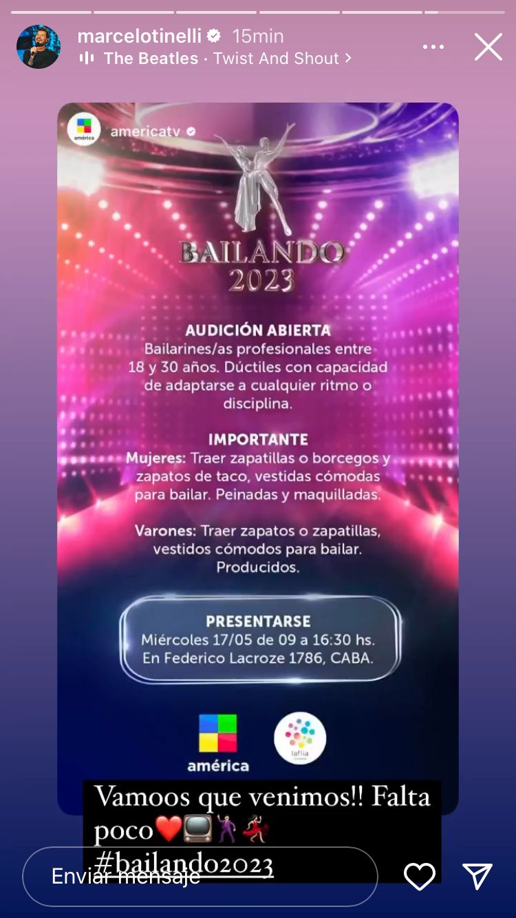 Marcelo Tinelli anunció los requisitos para el casting del Bailando 2023