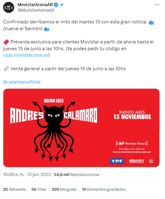 Andrés Calamaro anunció un show en Buenos Aires: toda la información