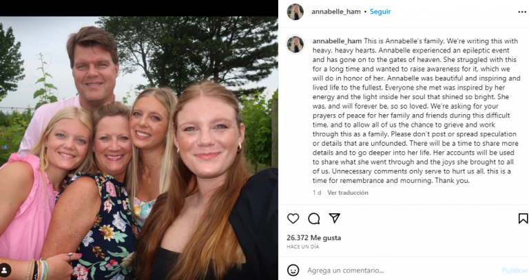 Murió Annabelle Ham, la influencer de 22 años: tuvo un ataque epiléptico